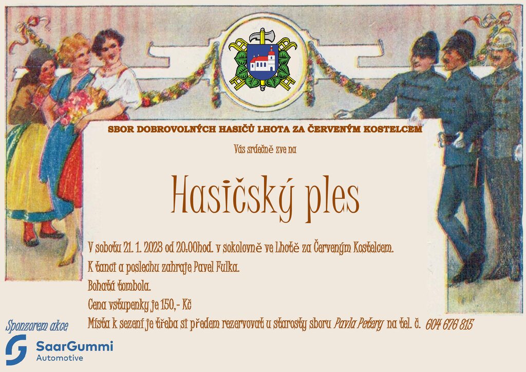 Tradiční hasičský ples ve Lhotě - Volnočasový web Červený Kostelec