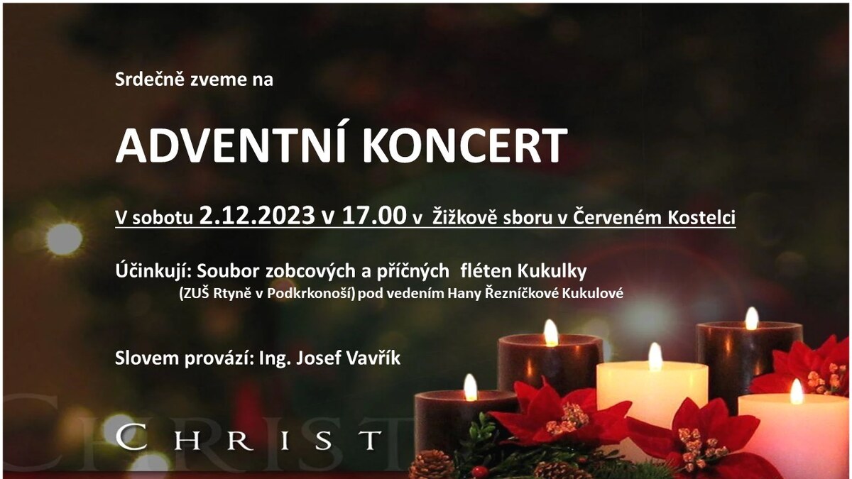 Adventní koncert v Žižkově sboru - Volnočasový web Červený Kostelec